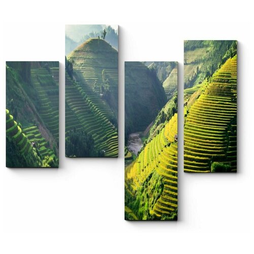 Модульная картина Вьетнамские рисовые поля в горах 134x126
