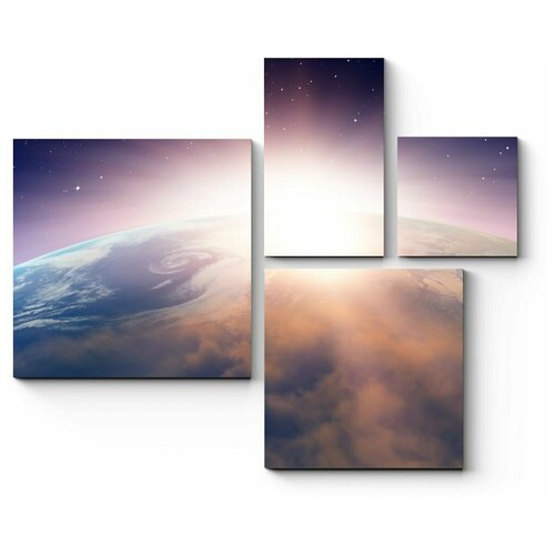 Модульная картина Захватывающий закат над Землей 172x143