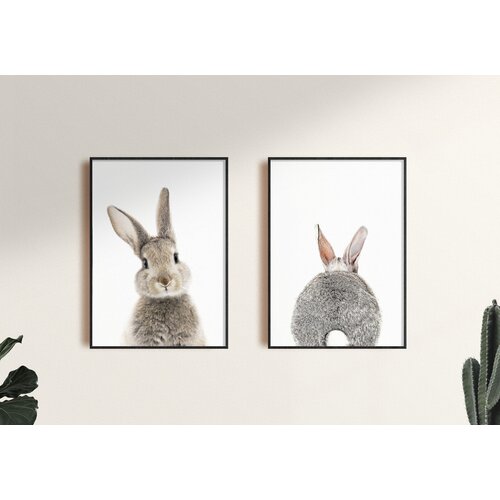 Набор плакатов "Кролик" 2 шт. / Набор интерьерных постеров формата А2 (40х60 см) без рамы