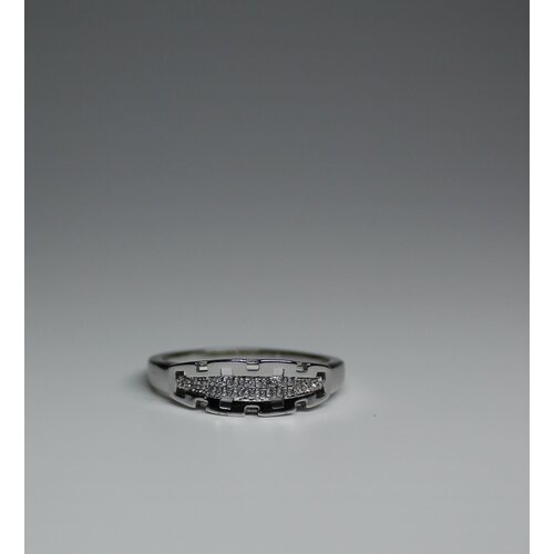 Кольцо помолвочное XUPING JEWELRY, фианит, циркон, размер 18, серый, серебряный