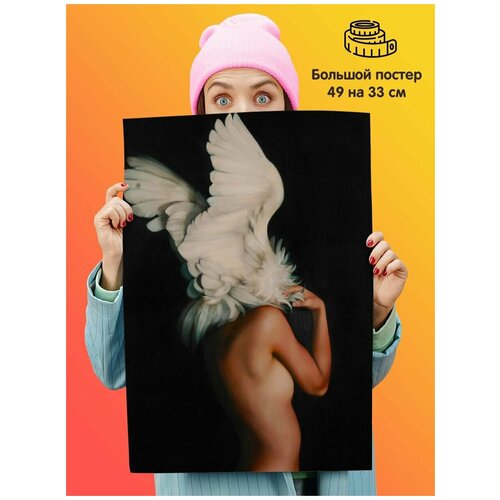 Постер Женщина с крыльями на голове