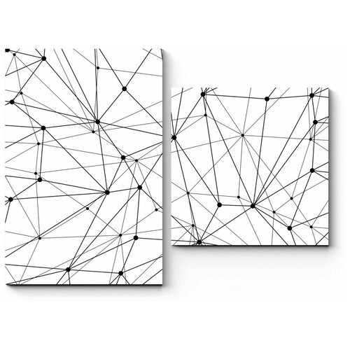 Модульная картина Точки и линии 80x60
