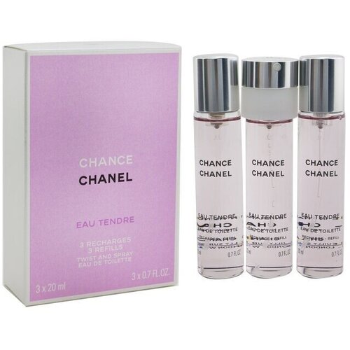 Chanel женская туалетная вода Chance Eau Tendre Twist And Spray Refill, Франция, 3x20мл