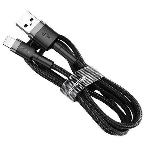 Кабель Baseus Cafule USB - Lightning (CALKLF), 2 м, 1 шт., черный/серый