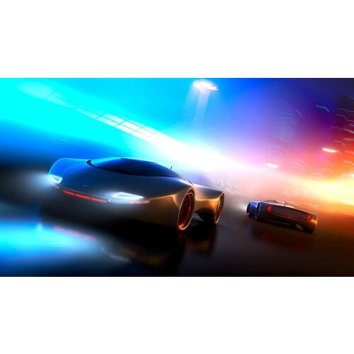 Картина на холсте 60x110 Альянс Лес "Concept Car Неон Свечение Neon" на подрамнике / интерьер/ декор