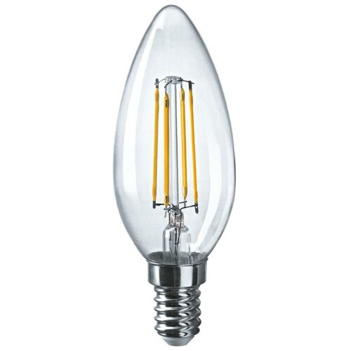 Лампа светодиодная филаментная 80 894 OLL-F-C35-10-230-2.7K-E14 10Вт свеча прозрачный 2700К теплый белый E14 1000лм 220-240В онлайт 5 шт