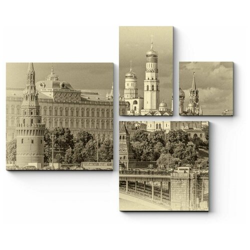 Модульная картина Черно-белая Москва172x143