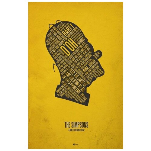 Постер / Плакат / Картина Гомер Симпсон - портрет 90х120 см в подарочном тубусе