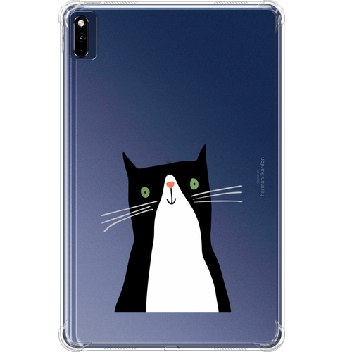 Противоударный силиконовый чехол для планшета Huawei MatePad 10.4 Черно-белый кот