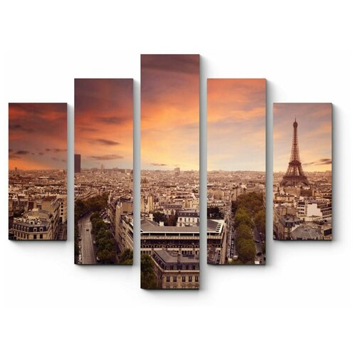 Модульная картина Прекрасный Париж с высоты 125x100