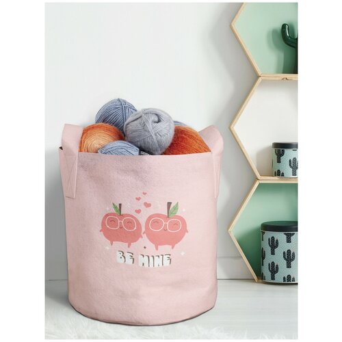 Текстильный мешок горшок для рассады и цветов, из войлока гроубэг JoyArty "Счастливые яблочки" 19 л