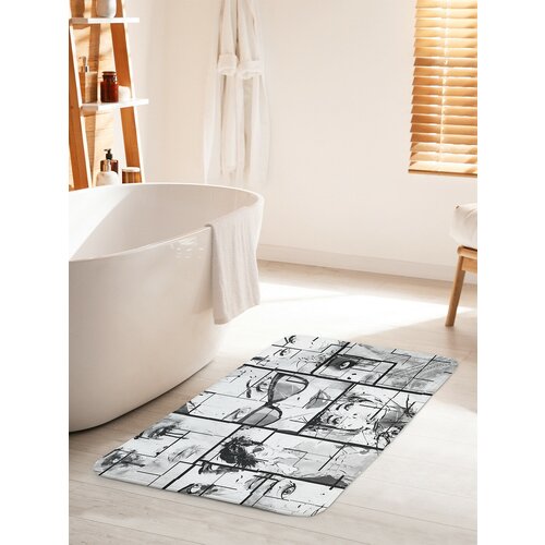 Коврик для ванной комнаты и туалета противоскользящий JoyArty "Модный комикс" 60х100 см