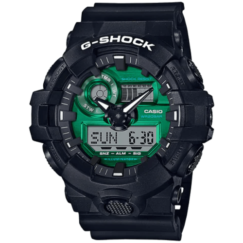 Наручные часы CASIO G-Shock GA-700MG-1A, черный, зеленый