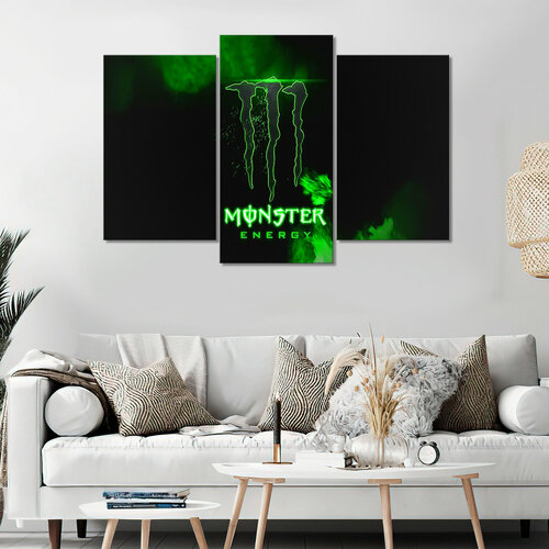 Модульная картина на холсте/ Monster energy/энергетик 120х80