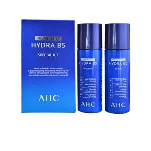 Премиум-набор миниатюр AHC Premium EX Hydra B5 Special Kit увлажняющих средств для ухода за кожей (тонер-60 мл, эмульсия-60 мл), корейская косметика