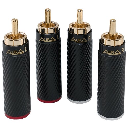 RCA - коннектор для кабеля AurA RCA-P616 до 6 мм, 2 красных + 2 серых, блистер