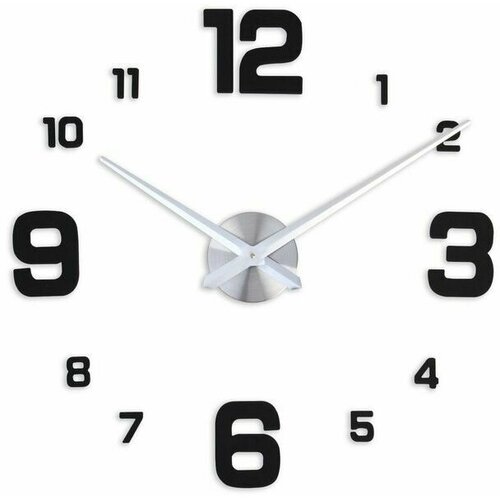 Часы-наклейка, серия: Эндерлин, плавный ход, d-120 см, 1 ААА, серебристо-черные