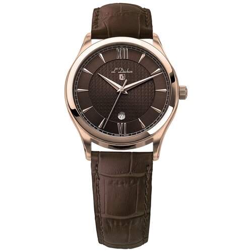 Наручные часы L'Duchen Quartz, коричневый, розовый