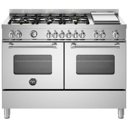 MAS126G2EXT Варочный центр Bertazzoni, 6 газовых конфорок, два многофункциональных электрических шкафа, Master, 120 см Нержавеющая сталь