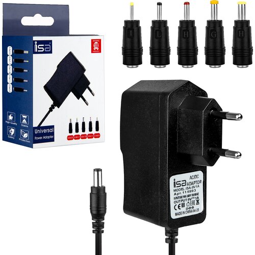 Универсальный блок питания 9V 1A с адаптерами, 5 сменных разъемов, AC/DC Universal Power Adapor