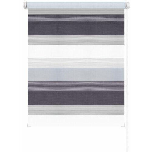 Рулонная штора Blackout с эффектом «день-ночь» LEGRAND из полиэстера, 120х160 см, серо-белый
