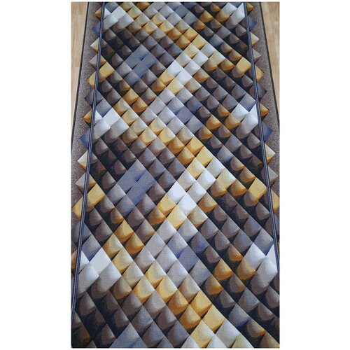 Ковровая дорожка на войлоке, Витебские ковры, с печатным рисунком, 2596, разноцветная, 1.3*4м