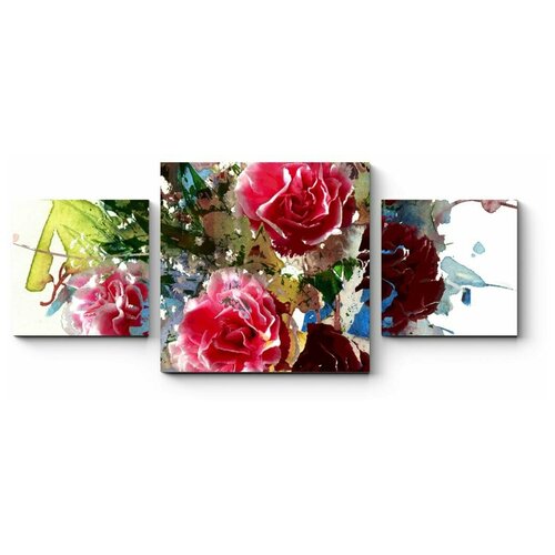 Модульная картина Букет из роз 130x56