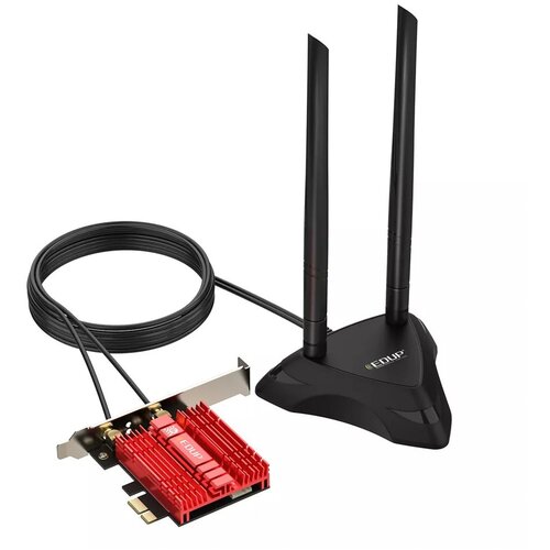 PCI-E адаптер Wi-Fi 6E Intel AX210 AX3000 Bluetooth 5.2 - 2.4GHz/5GHz/6GHz с внешней антенной