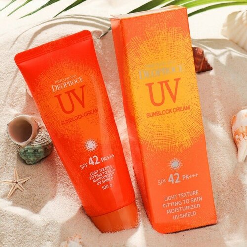 Солнцезащитный крем, Deoproce Premium UV Sun Block Cream SPF42 PA, 100 гр