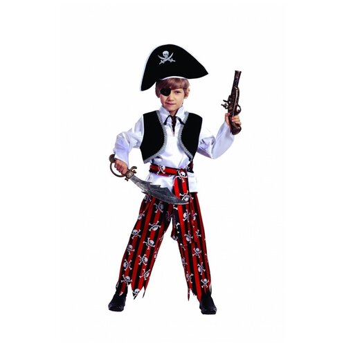 Карнавальный костюм детский 7012 пират р.122-64 для мальчиков, на утренник, на Хэллоуин, на новый год, на праздник, для сценок.
