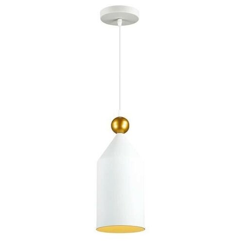 Потолочный светильник Odeon Light Bolli 4093/1, E27, 40 Вт, кол-во ламп: 1 шт., цвет: белый/золотой