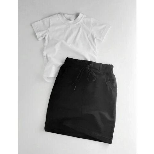 Комплект одежды , размер 128, черный, белый