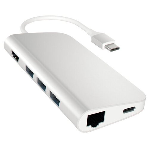 USB-концентратор  Satechi Aluminum Multi-Port Adapter 4K with Ethernet, разъемов: 7, 0.2 см, Silver