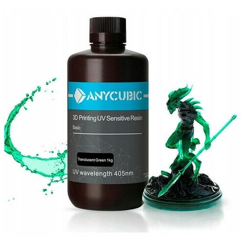 Anycubic Фотополимерная смола Anycubic Basic, полупрозрачная зеленая (1 кг)