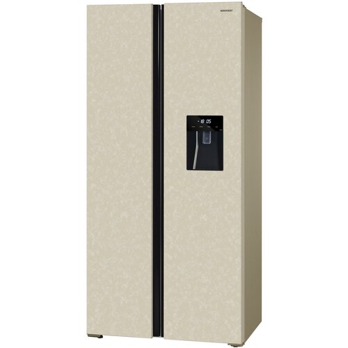 Холодильник NORDFROST RFS 484D NFYm, INVERTER, Total No Frost; Side-by-side, 472 л, Класс A++, Диспенсер на двери, Ледогенератор механический поворотный, LED освещение, Электронный дисплей, Режимы «Суперзаморозка» и «Суперохлаждение»