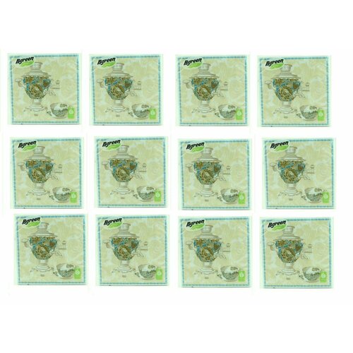Салфетки бумажные, Bulgaree Green, чайный дуэт, 33х33 см, 3 слоя, 20 шт, 12 уп