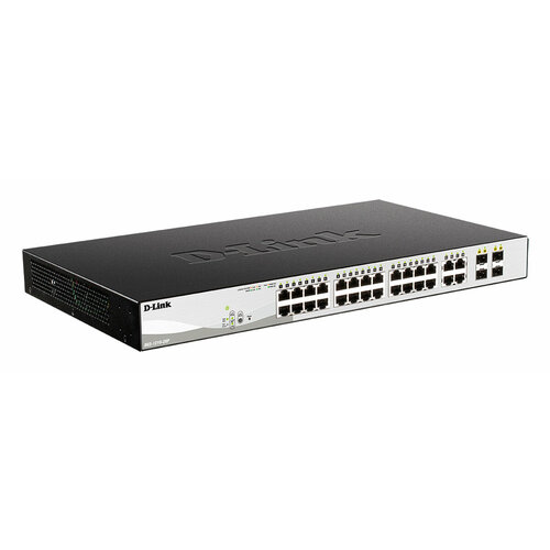 Настраиваемый L2 PoE-коммутатор D-Link DGS-1210-28P/F5A, 24x1000Base-T, 4хCombo 1000Base-T/SFP