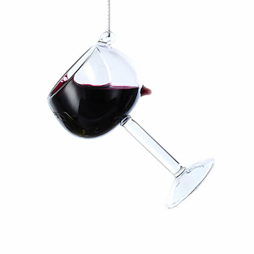 Kurts Adler Стеклянная елочная игрушка Бокал Вина - Pinot Noir 10 см, подвеска D2991