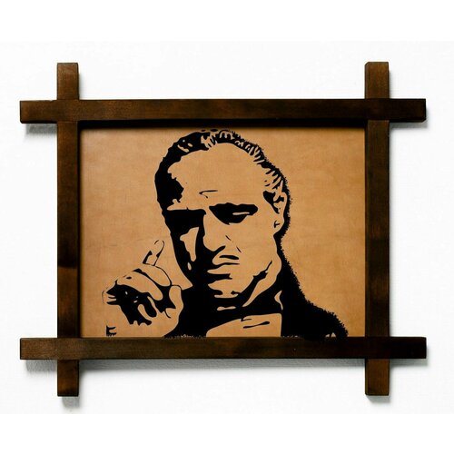 Картина "Дон Вито Корлеоне", подарок, натуральная кожа