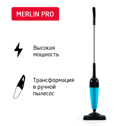 Вертикальный пылесос 2 в 1 Arnica Merlin Pro ET13212, 1000 Вт, шнур 5м, голубой