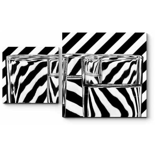 Модульная картина Черно-белая абстракция 70x42