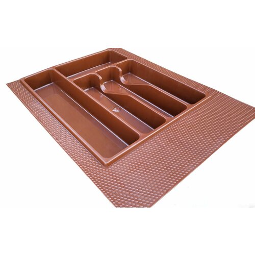 Лоток (сушилка) для столовых приборов в ящик, органайзер для столовых приборов (400 мм, коричневый)