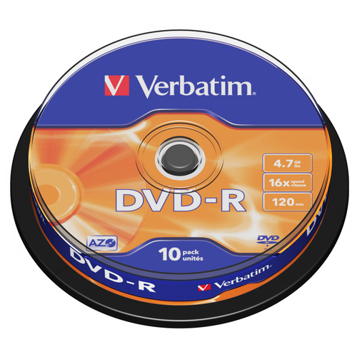 Диск DVD-RVerbatim4.7Gb 16x AZO, 10 шт.