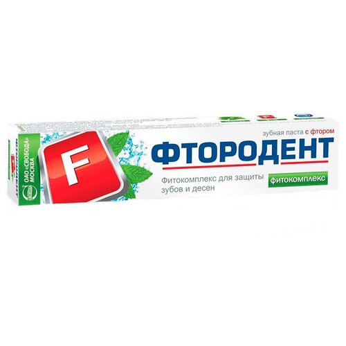 Зубная паста СВОБОДА Фтородент Фитокомплекс, мята, 62 г