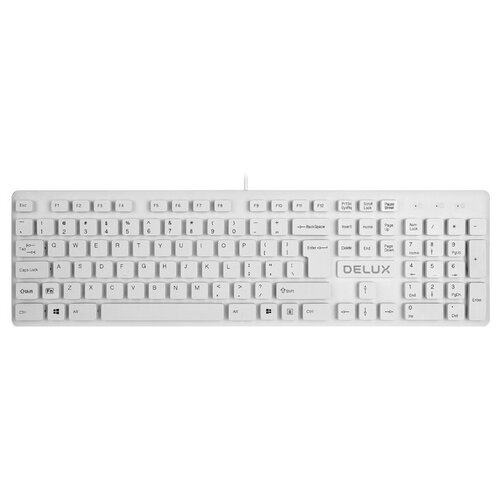 Клавиатура Delux KA150U White USB белый, 1 шт.