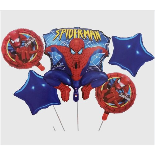 Набор фольгированных шаров Человек-паук, наборе 5 шт