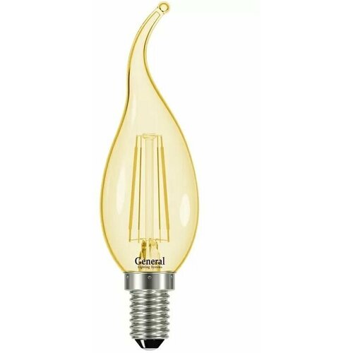 Лампа светодиодная GLDEN-CWS-10-230-E14-6500 золотое стекло General