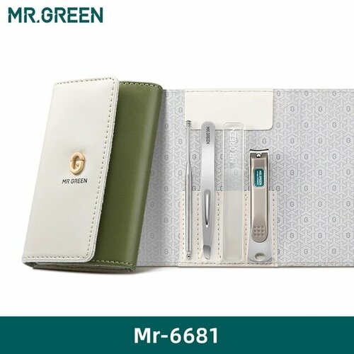 Маникюрный набор MR.GREEN Mr-6681 (4 в 1) щипцы, пилочка, пинцет, ушная палочка (нерж. сталь)