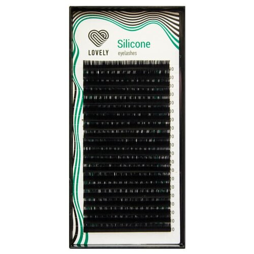 LOVELY Ресницы черные "Silicone" - 20 линий, MIX (изгиб C; толщина 0,20; длина 8-15)