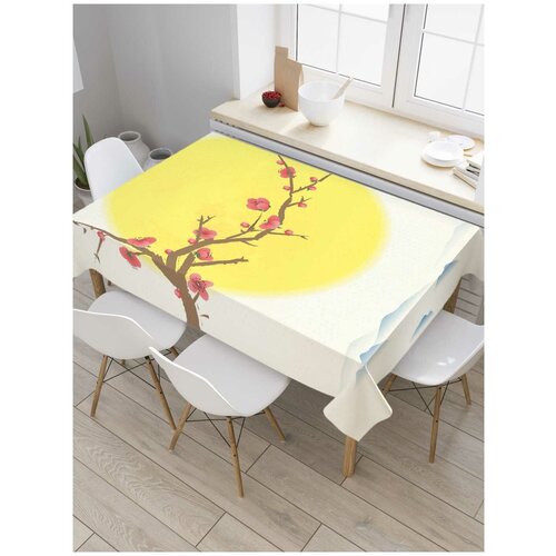 Скатерть прямоугольная JoyArty на кухонный стол "Жизненное солнце" из оксфорда, 180x145 см